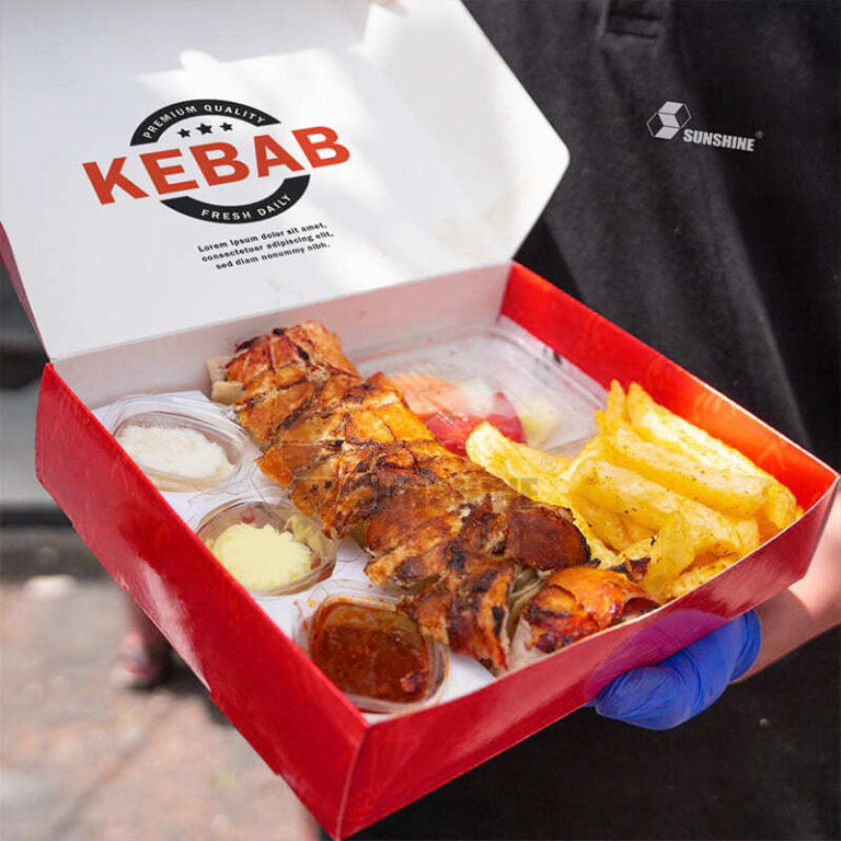 Disposable Fast Food Paper Box Custom Logo Burger Fries Chicken Wing ...